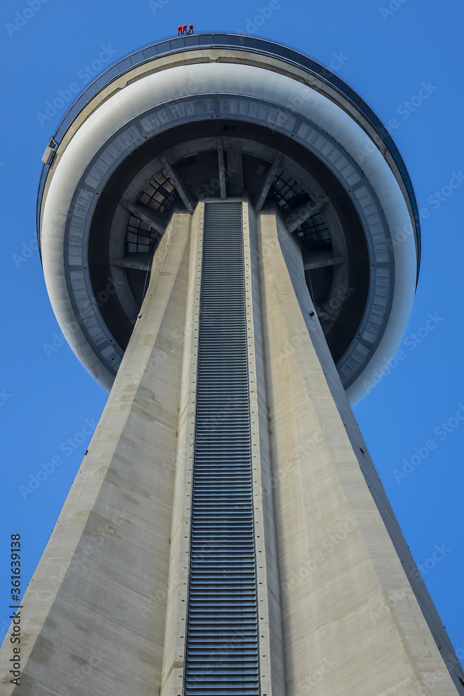 View of Toronto CN Tower (Canadian National, 553m). CN Tower (completed ...