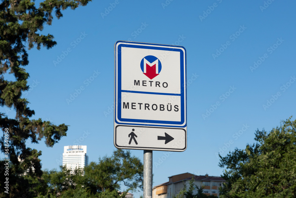 Istanbu Metro sign. Logo of istanbul Metro. Symbol of istanbul subway ...