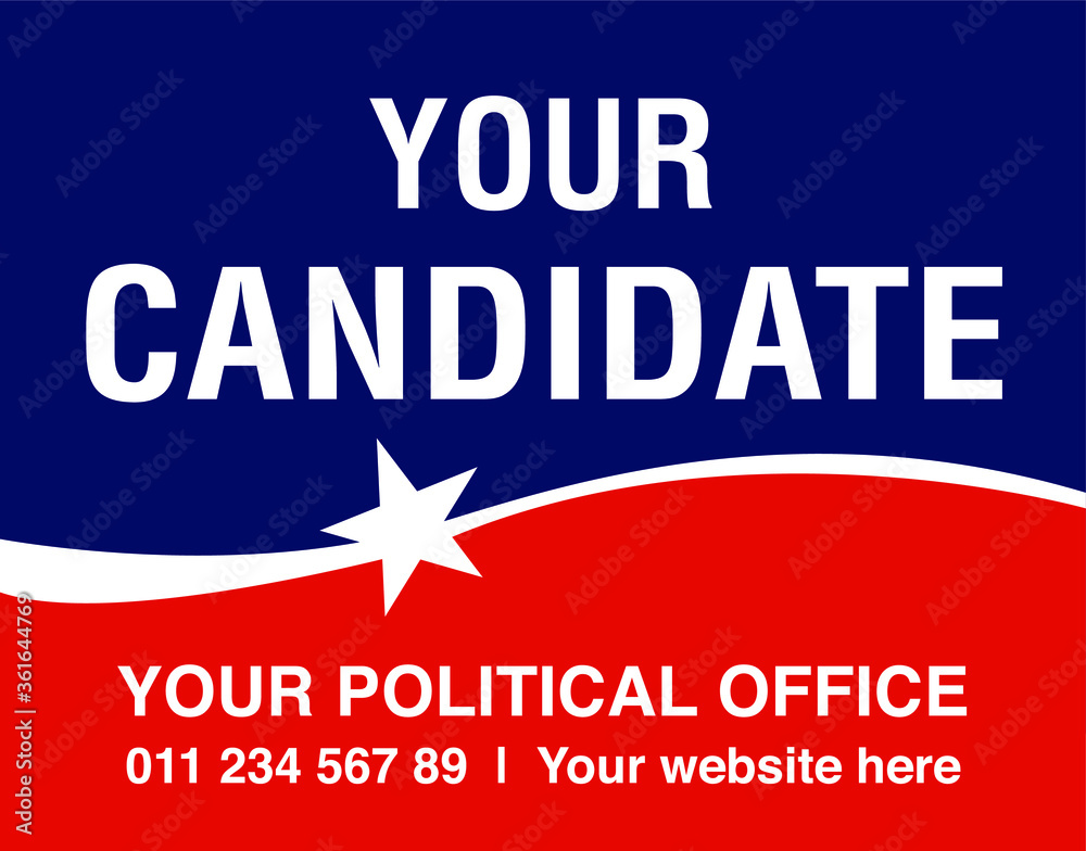 Political campaign lawn sign template for elections politicians ...