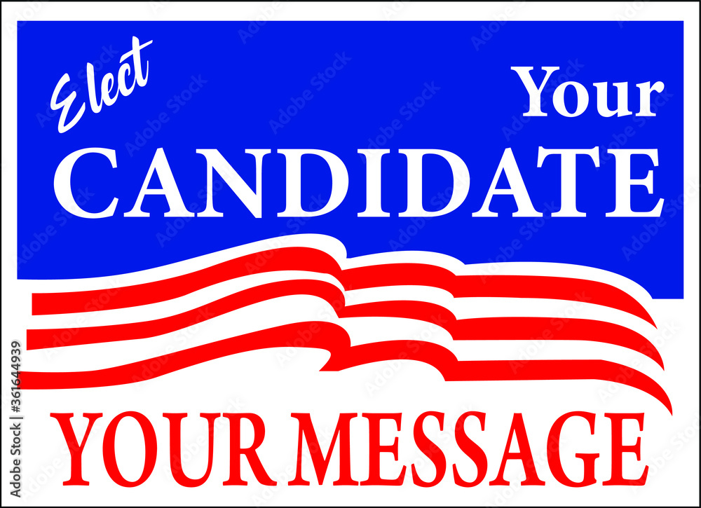 Political campaign lawn sign template for elections politicians ...