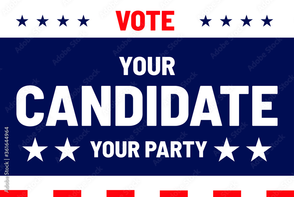 Political campaign lawn sign template for elections politicians ...