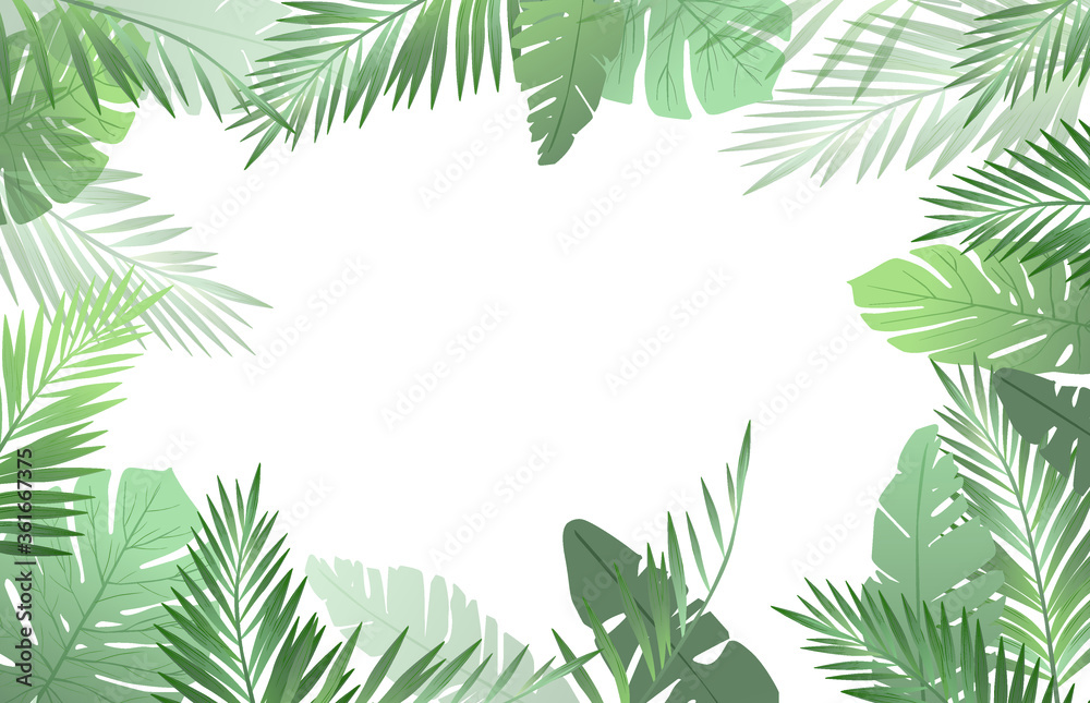 palm leaves vector background. leaf pattern design. Stock Vector | Adobe Stock