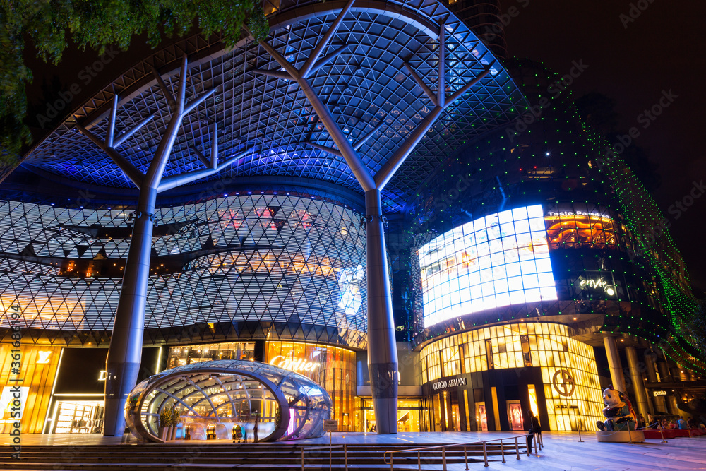 Splendid night view of ION Orchard shopping mall, one of the top ...