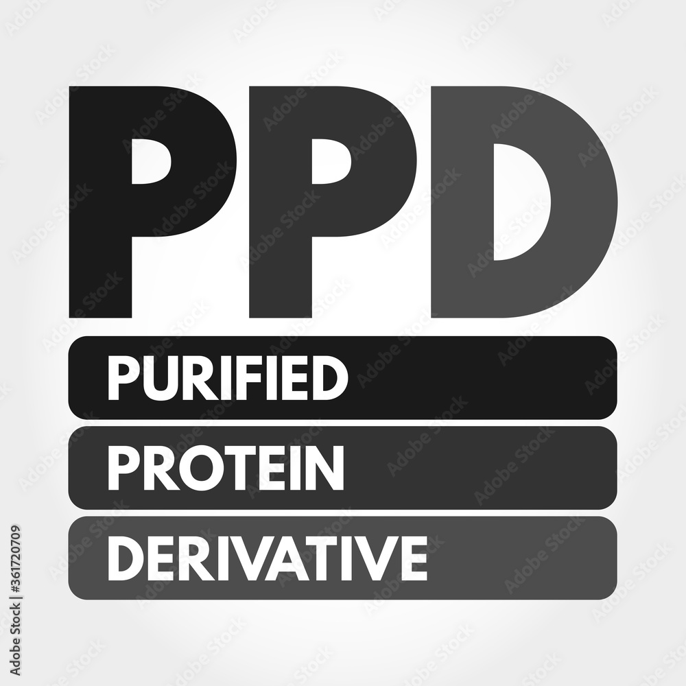 PPD - Purified Protein Derivative acronym, medical concept background ...