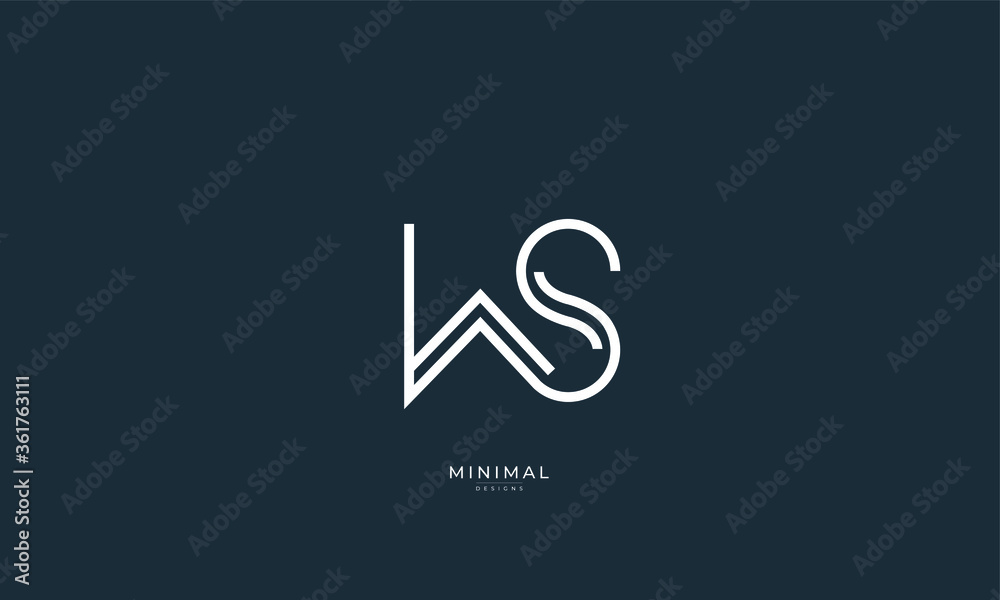 Alphabet letter icon logo WS Stock Vector | Adobe Stock