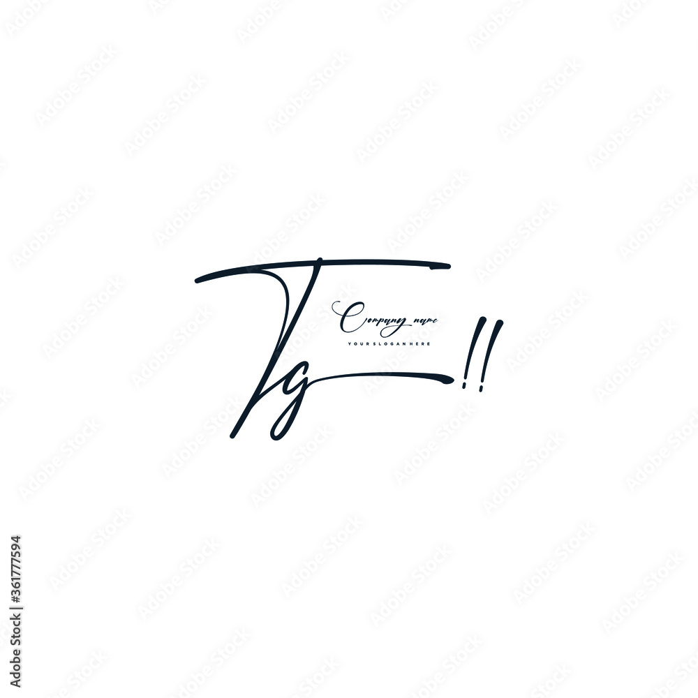 TG initials signature logo. Handwriting logo vector templates. Hand ...