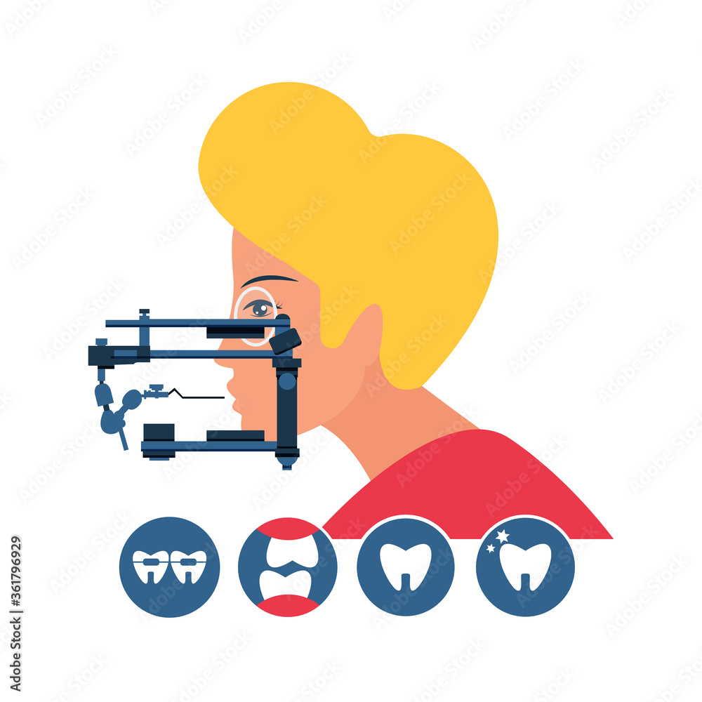 Gnathology or orthodontics concept Flat Vector illustration ...