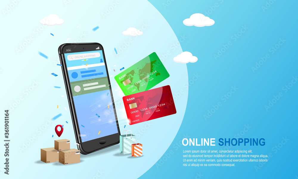 Online Shopping Landing Page Template, Mobile Store Concept, Fast ...