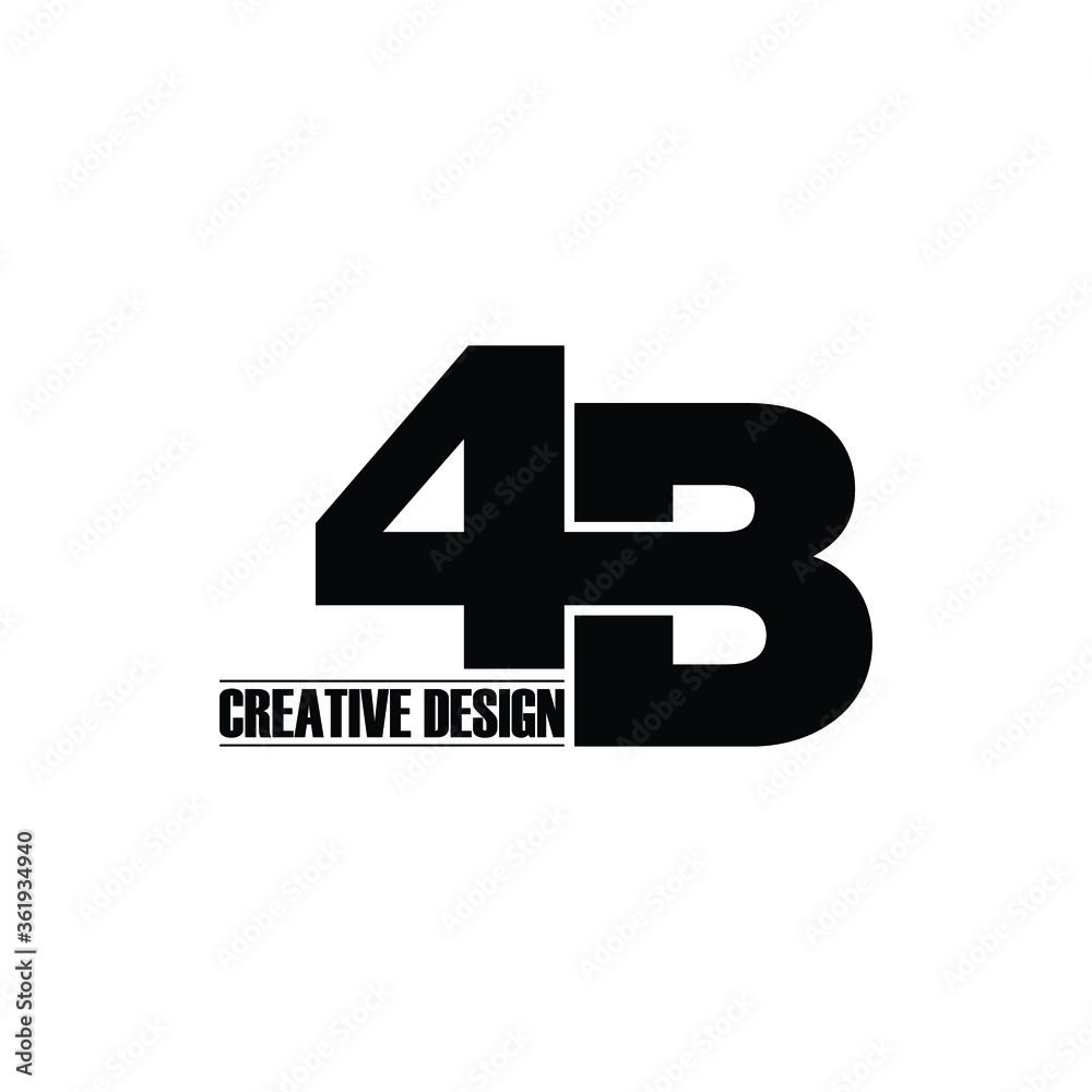 Letter 4b logo icon design vector. monogram logo vector illustration ...