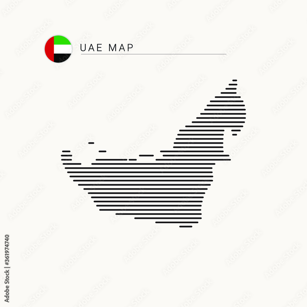 uae map vector art template. Stock Vector | Adobe Stock
