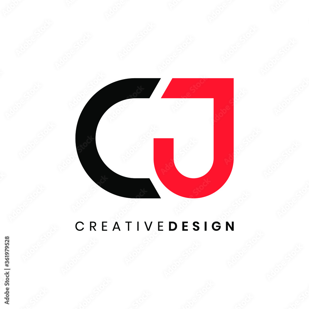 Modern letter CJ logo design vector Stock Vector | Adobe Stock