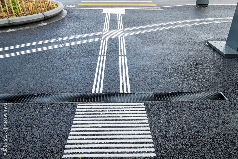 Стокове фото Guidance strips on the ground for the guidance and ...