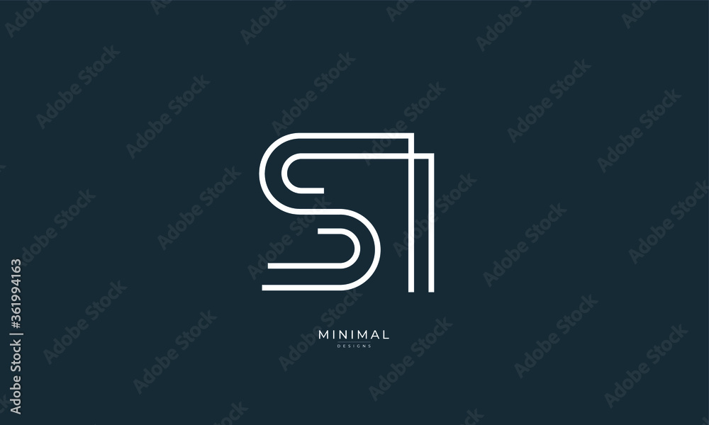 Alphabet letter icon logo SI Stock Vector | Adobe Stock