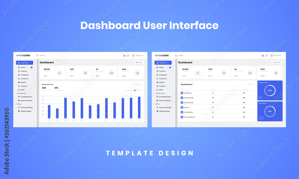 Dashboard User Interface Template Design Stock Vector | Adobe Stock Dashboard User Interface Template Design Stock Vector | Adobe Stock