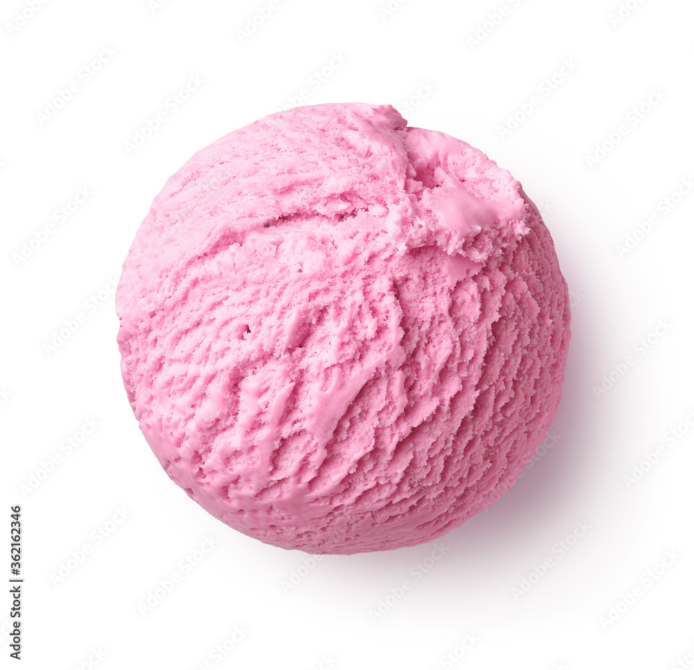 Pink strawberry ice cream scoop Stock Photo | Adobe Stock