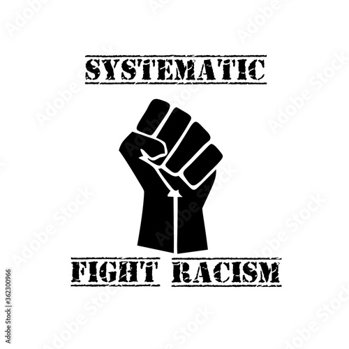 logos or symbols with systematic caption fight racism, vector ...