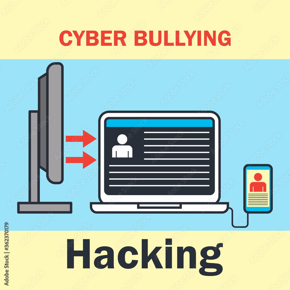 cyber bullying on internet for cyber bullying concept. vector ...