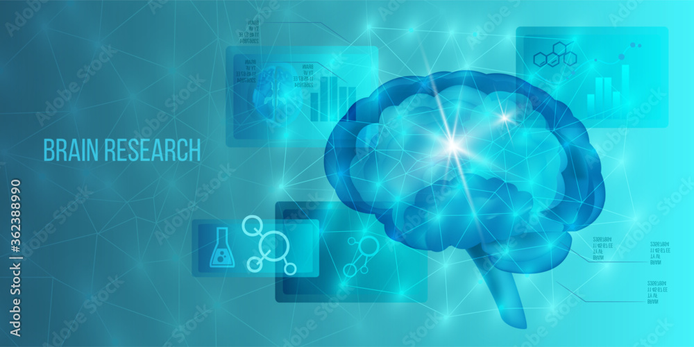 Brain neurosurgery concept with MRI scan, neurons system, healthcare ...