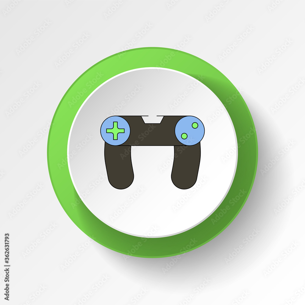 cartoon joystick toy colored button icon. Signs and symbols can be used ...