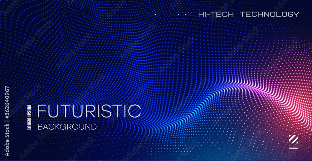 Abstract Waving Particle Technology Background. Abstract design ...