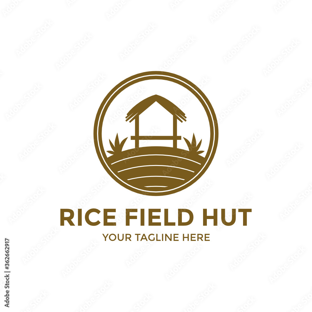 Rice Field Hut Logo Symbol. Farmers Hut Icon Silhouette Simple. Stock ...