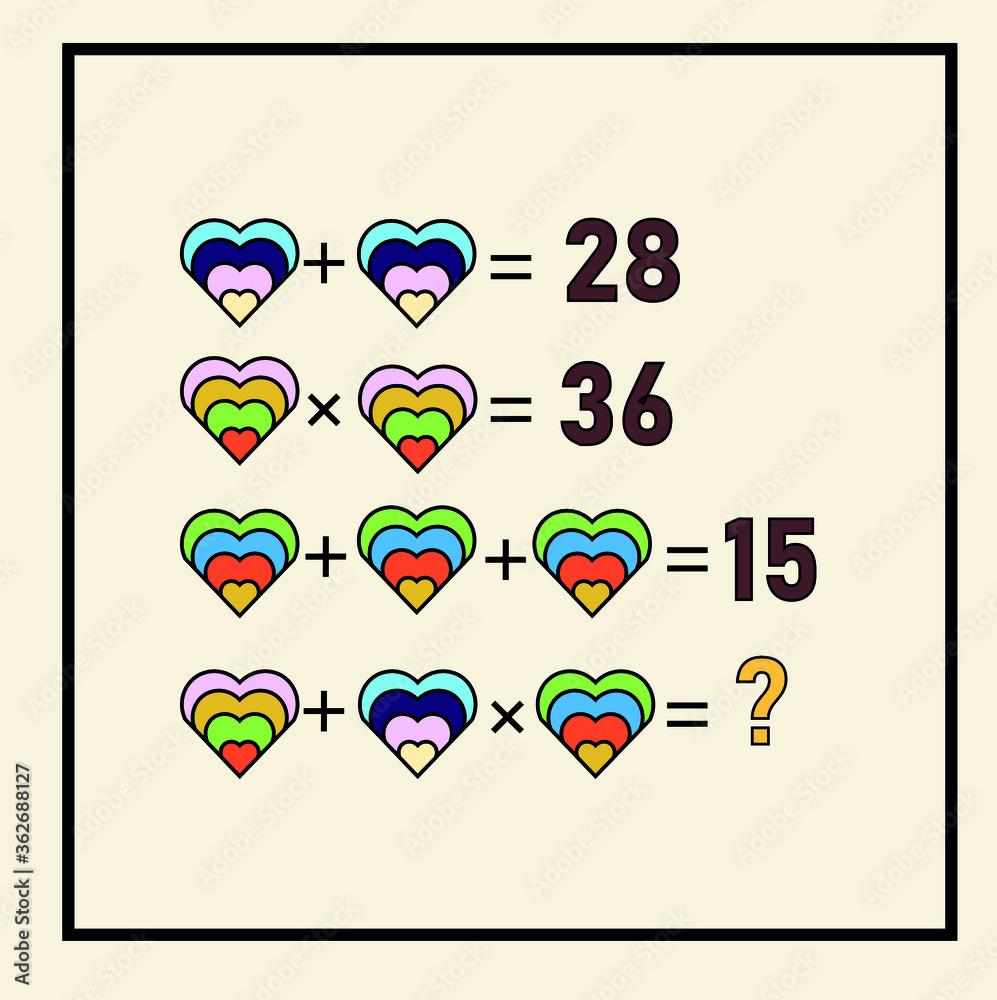 Mathematical riddle. Children funny riddle entertainment. Sheet right ...