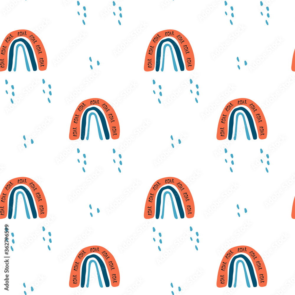 Seamless pattern of rainbows. Colorful seamless texture for kids. Kids ...