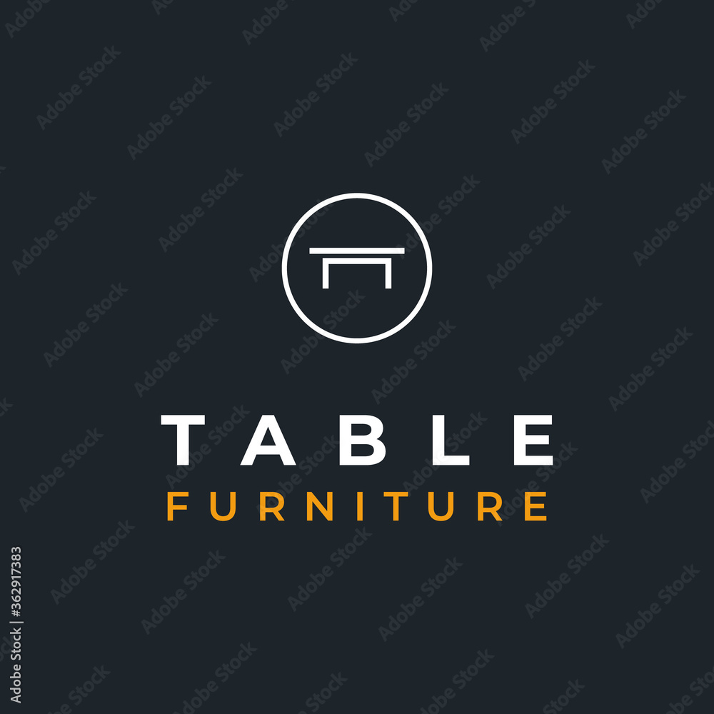 simple table logo design inspiration Stock Vector | Adobe Stock