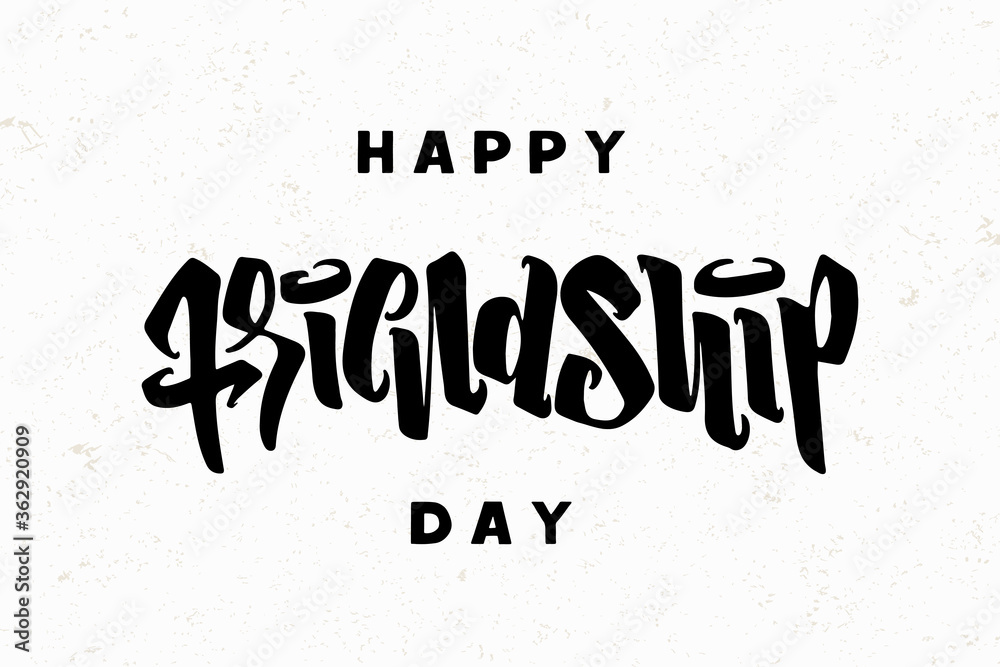 Happy Friendship Day hand drawn lettering. Colorful Design for ...