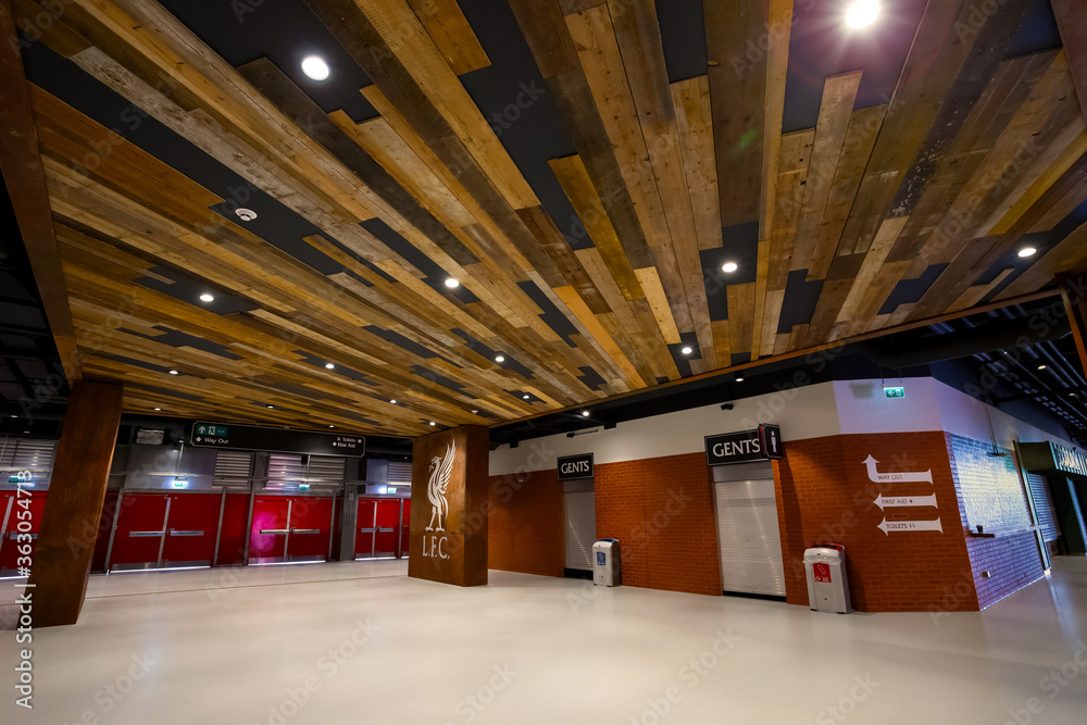 Foto Liverpool, United Kingdom - May 17 2018: Anfield stadium, the home ...