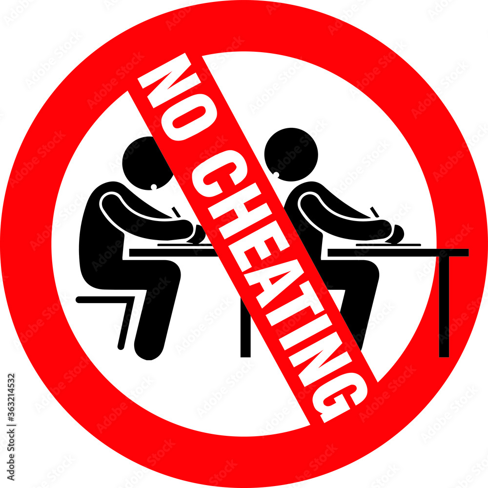 NO CHEATING ZONE DO NOT CHEAT IN THE EXAM HALL DEGREE AT RISK ALLOWED BANNED PROHIBITED NOTICE ...