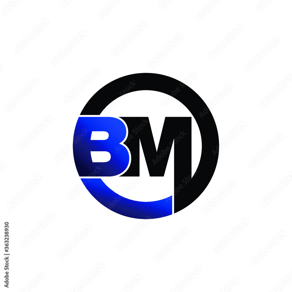 Letter BM circle logo icon design vector. monogram logo vector ...