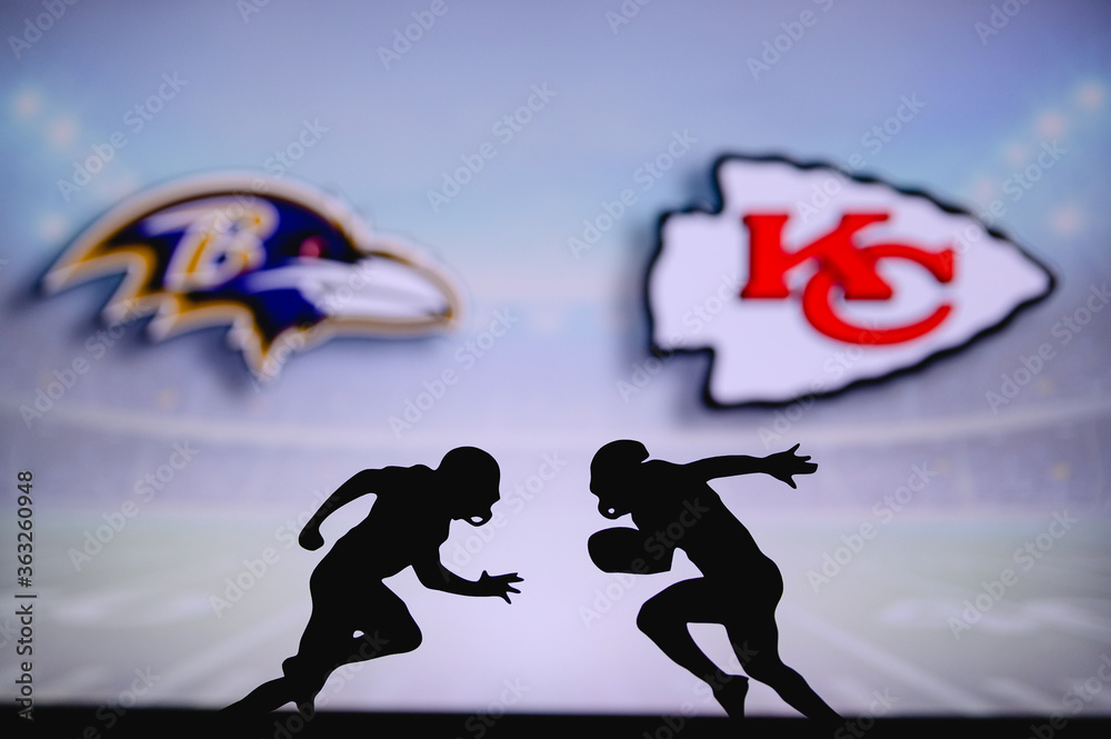 Photo Stock Baltimore Ravens vs. Kansas City Chiefs. NFL match poster ...