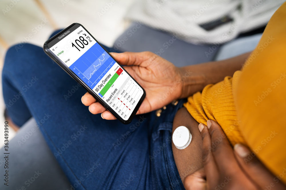Continuous Glucose Monitor Blood Sugar App Stock Photo | Adobe Stock