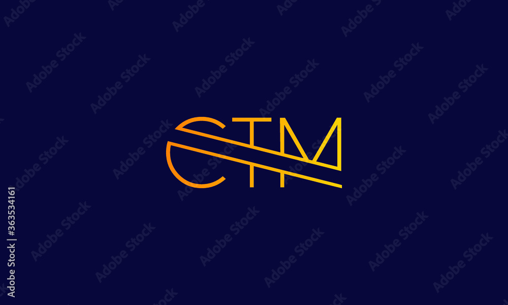 Alphabet letter icon symbol monogram logo CTM Stock Vector | Adobe Stock