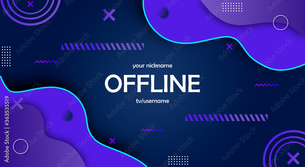 Offline twitch overlay banner background 16:9 for stream. Offline ...