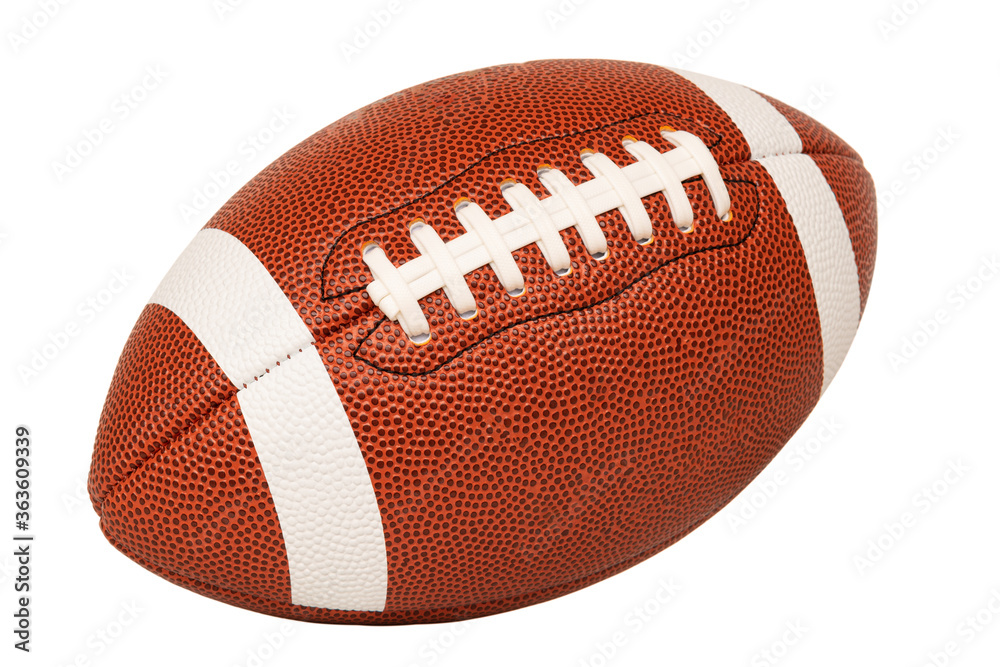 Leather American football on white background, full ball Stock Photo ...