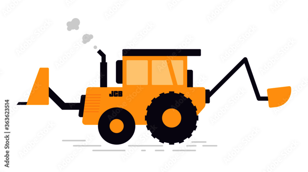 JCB Digger. Excavator, Hydraulic Excavators Machine. Bulldozer digger ...