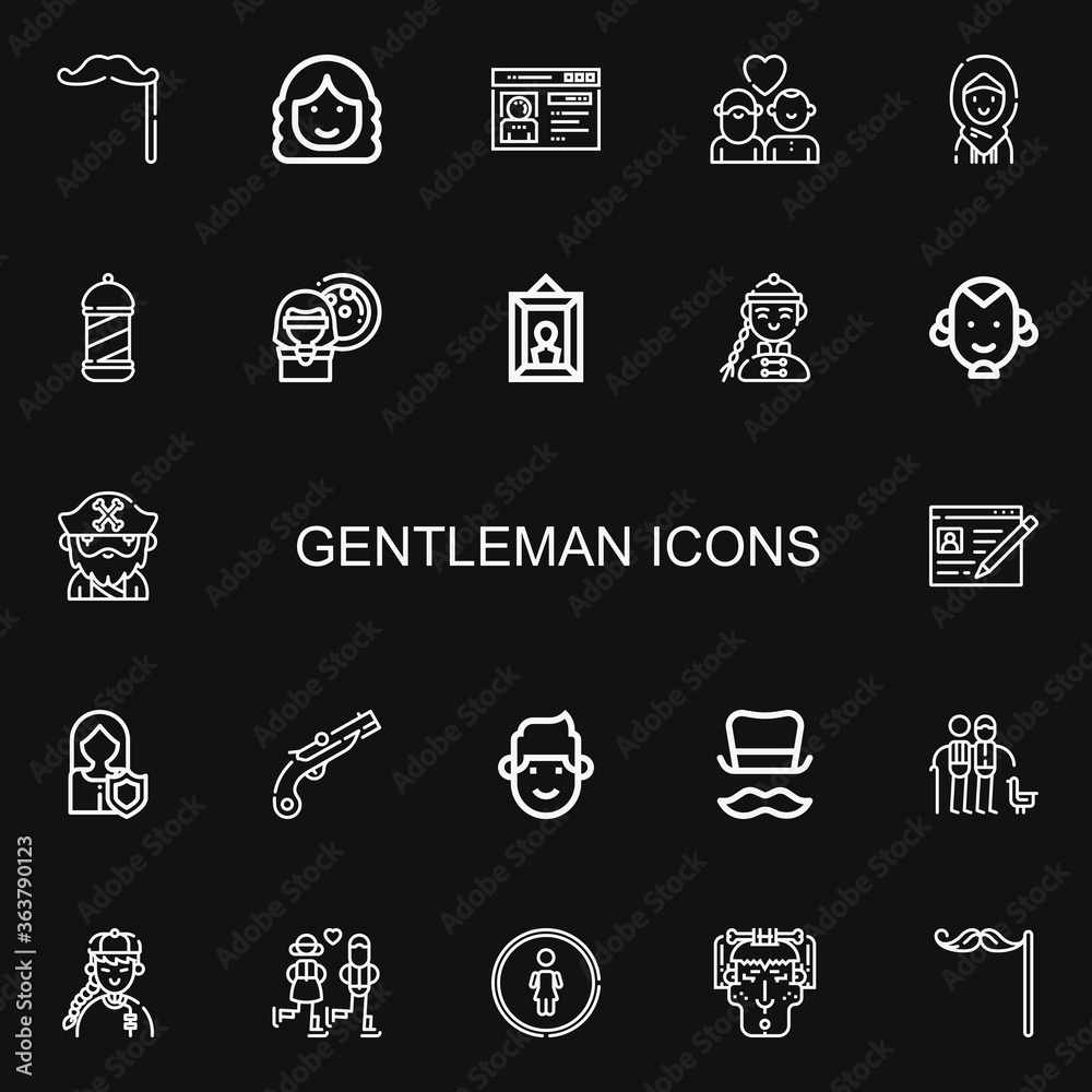 Editable 22 gentleman icons for web and mobile Stock Vector | Adobe Stock