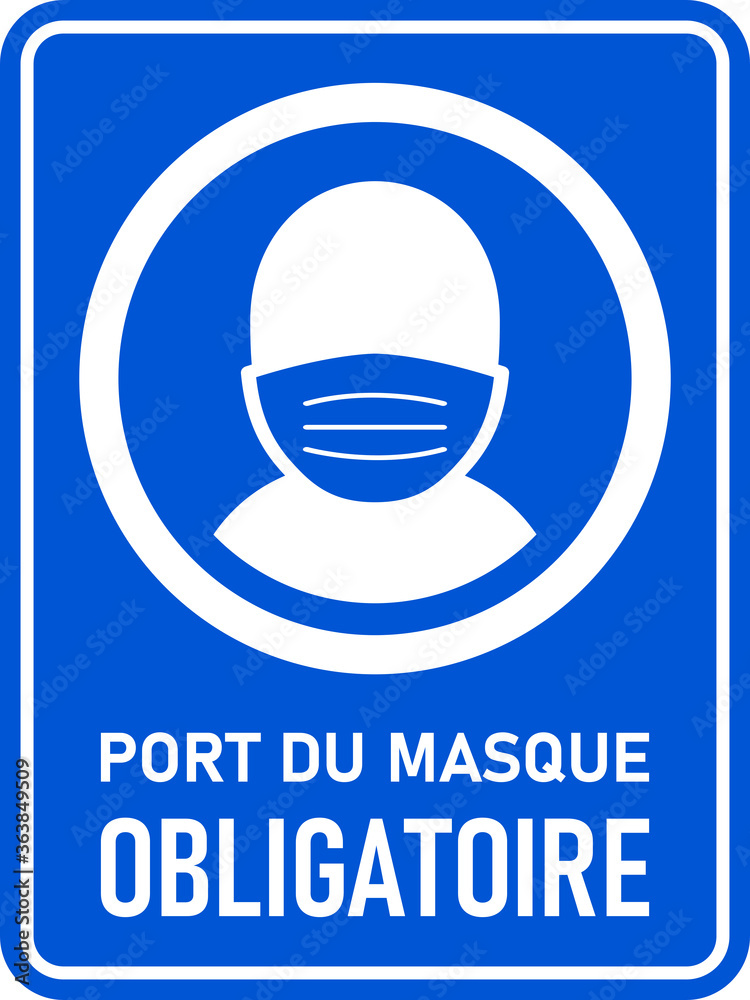 Vector de Stock Port Du Masque Obligatoire ("Wearing a Face Mask is ...