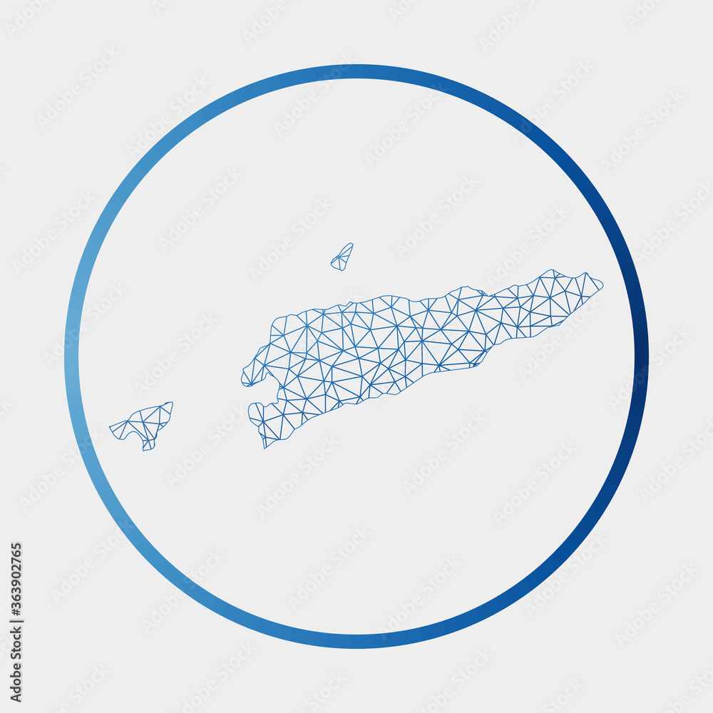 Timor-Leste icon. Network map of the country. Round Timor-Leste sign ...