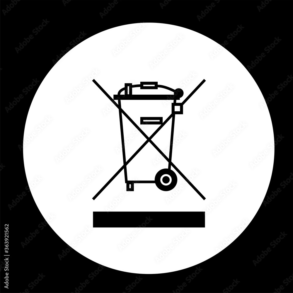 Symbol ikona kosz kontener przekreślony na opakowania Stock Vector ...