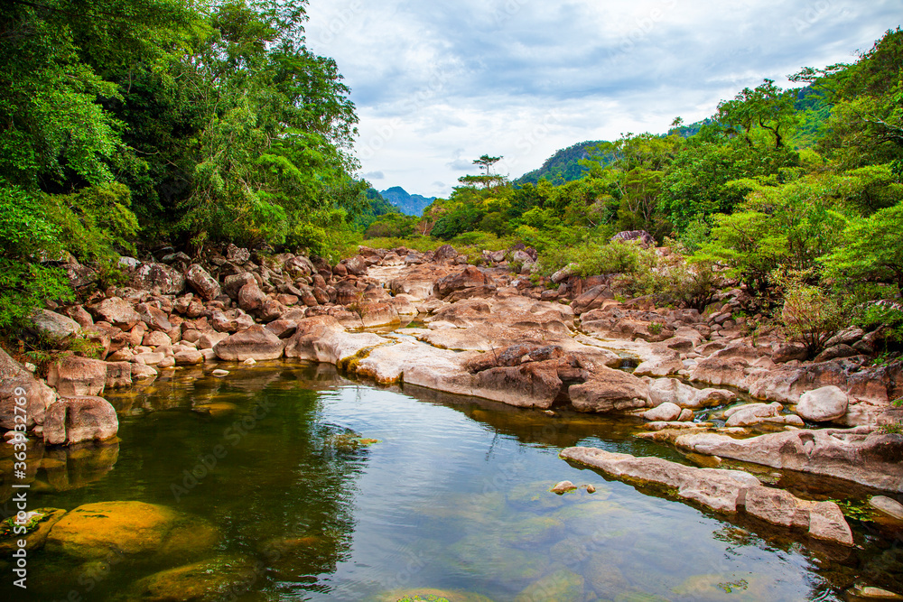 Crystal clear Blue Pools mountain water in Phongn National Park ...