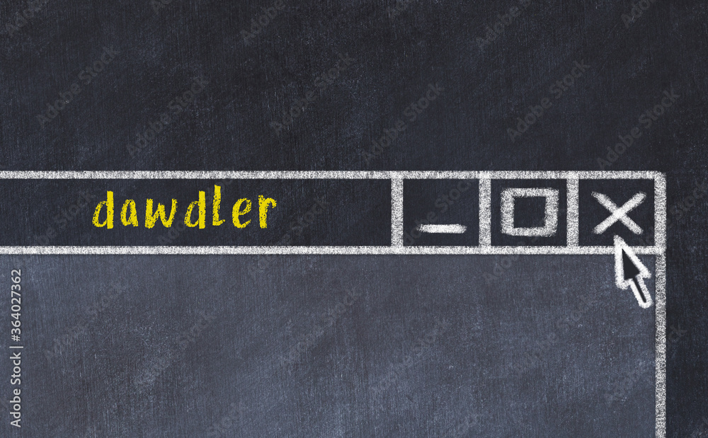 Concept of dealing with problem. Chalk drawing of closing browser ...