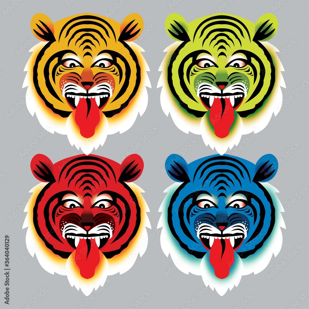 angry tiger face. isolated on white background. icon logo mascot vector ...