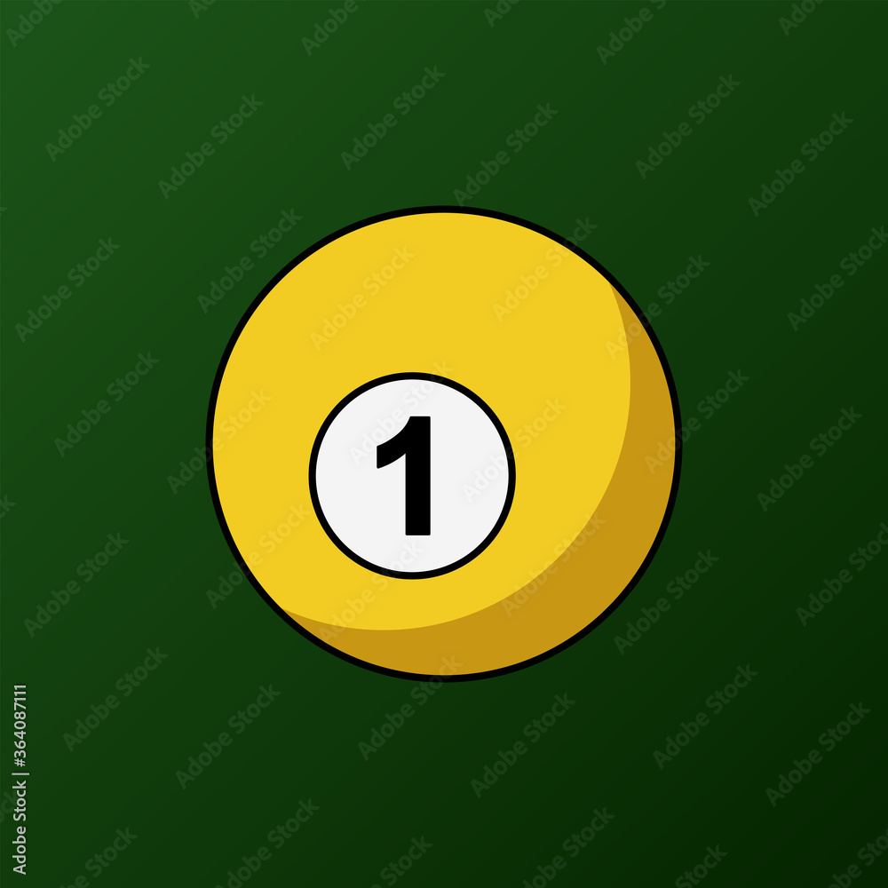 Image vectorielle Stock Pool ball. Number 1 ball icon. Billiard ball ...