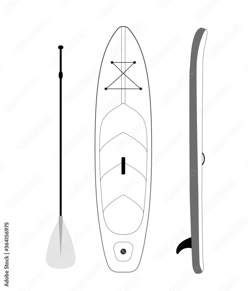 Sup board isolated illustration. Paddle board Stock Vector | Adobe Stock
