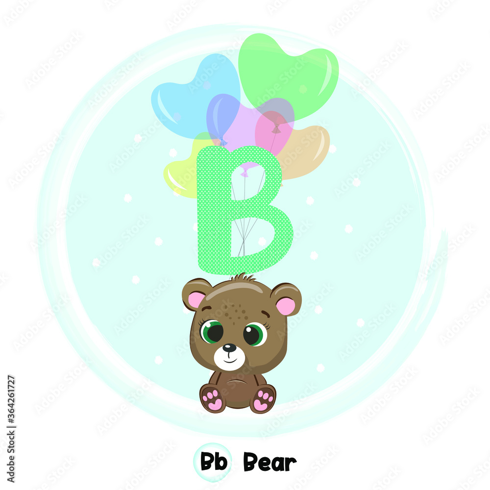 Cute Animal Alphabet Series A-Z. Art vector illustration. Stock Vector ...