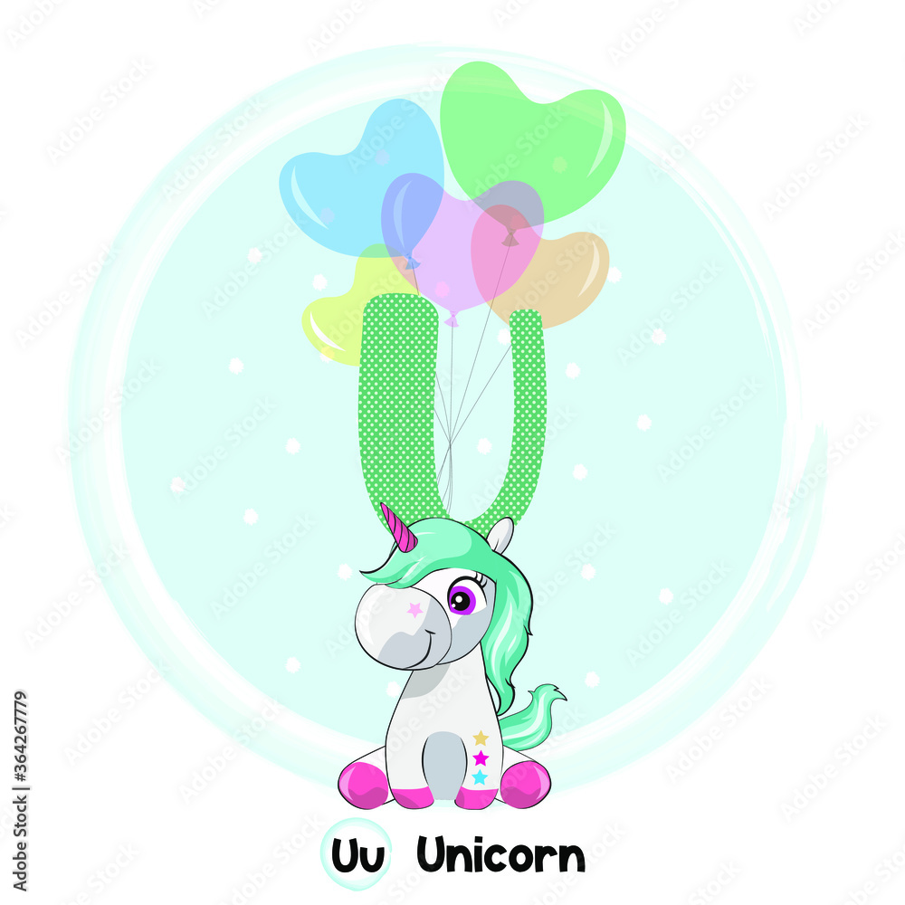 Cute Animal Alphabet Series A-Z. Art vector illustration. Stock Vector ...