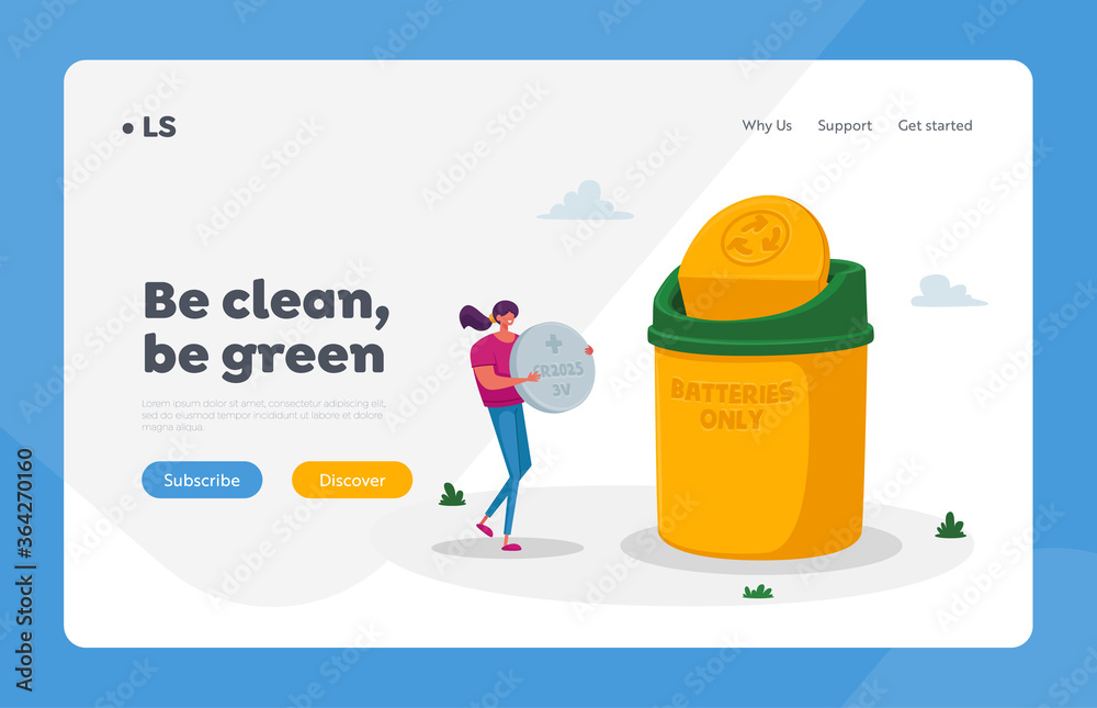E-waste Recycle, Sorting and Segregation Landing Page Template. Tiny ...